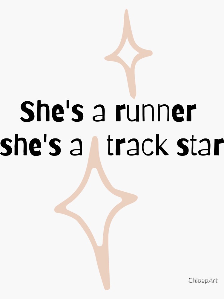 Pegatina «Ella es una corredora, es una estrella de la pista» de ...