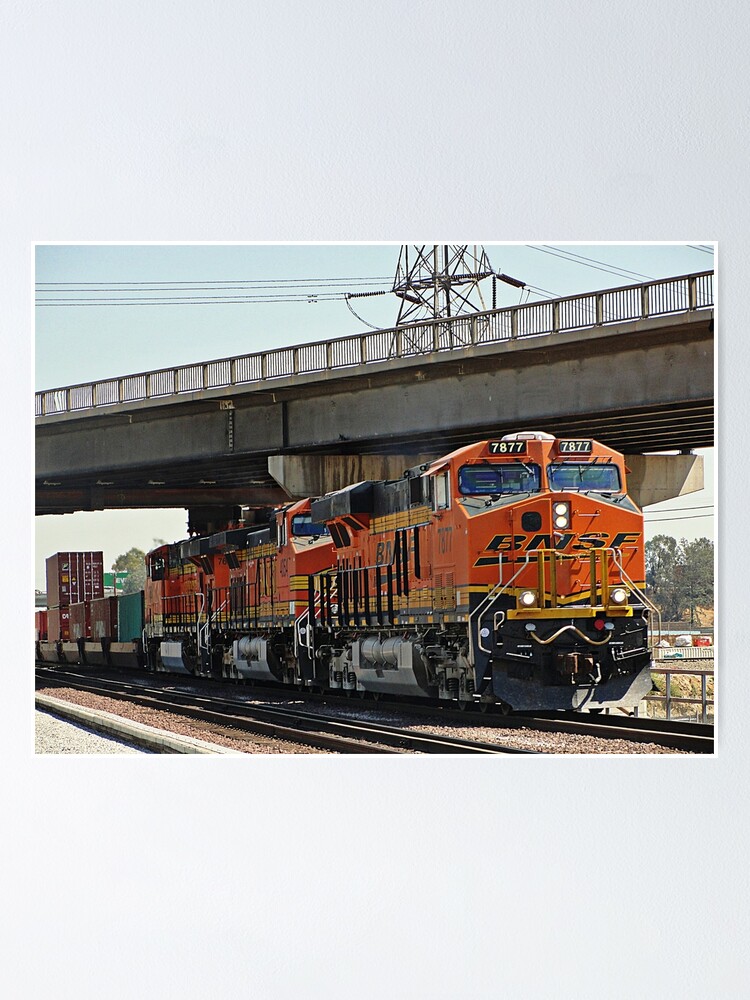 "BNSF # 7877 at Pico Rivera" Poster for Sale by RandyDyer | Redbubble
