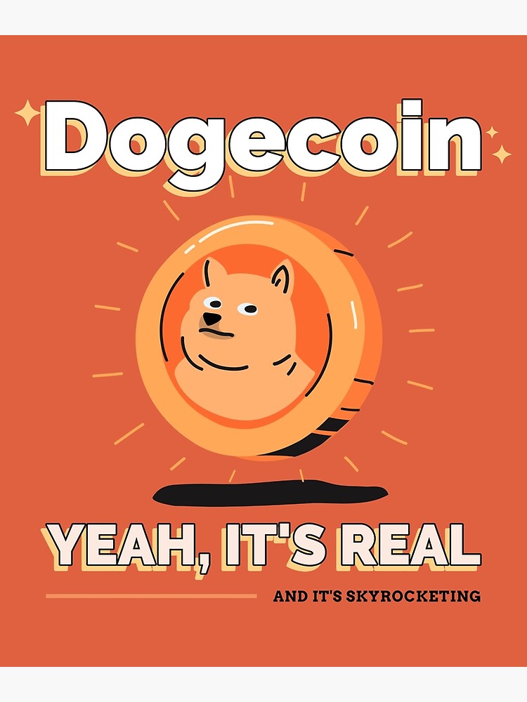 Póster «Diseño de dibujos animados de Dogecoin» de Storopia | Redbubble