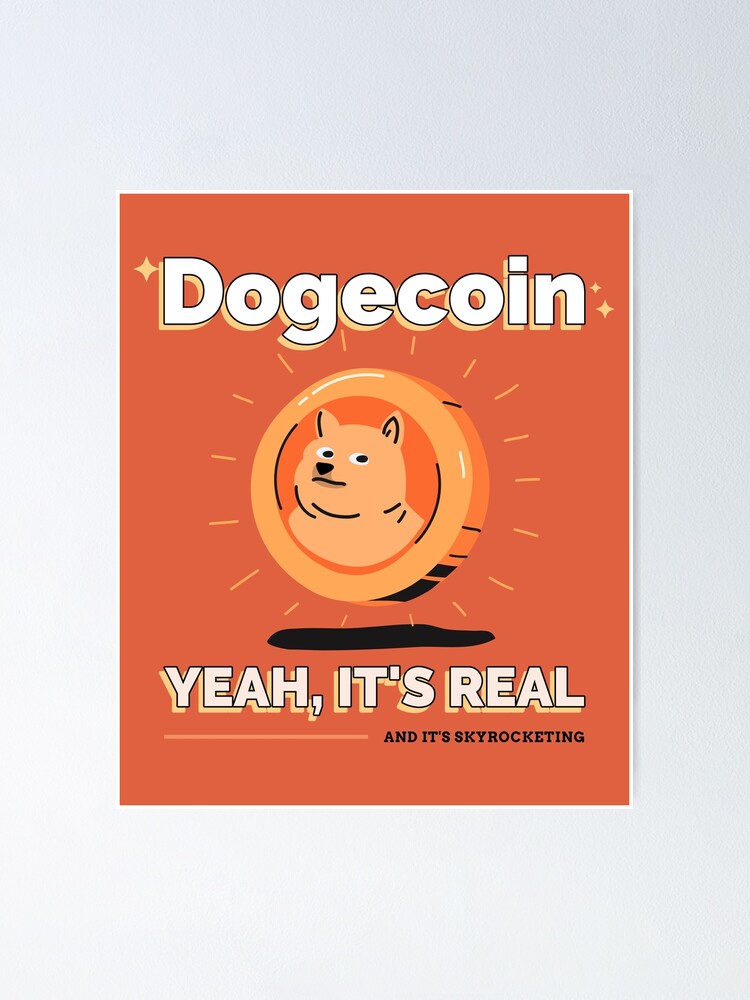 Póster «Diseño de dibujos animados de Dogecoin» de Storopia | Redbubble