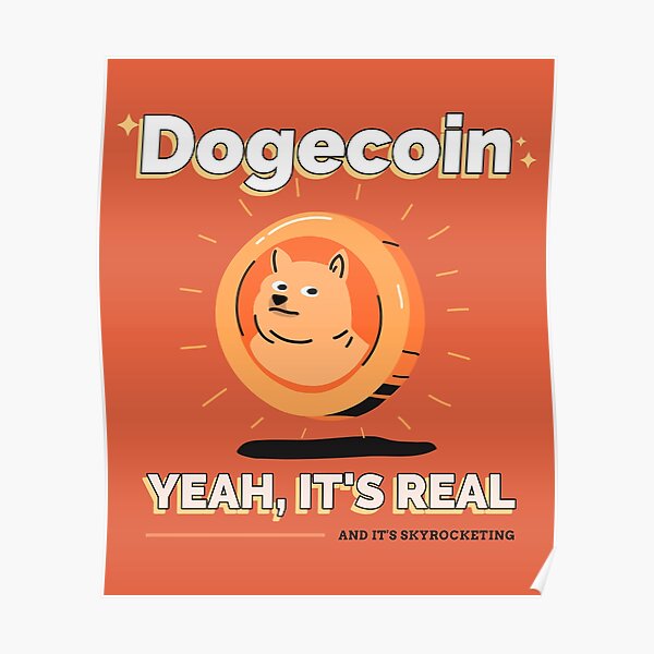 Póster «Diseño de dibujos animados de Dogecoin» de Storopia | Redbubble