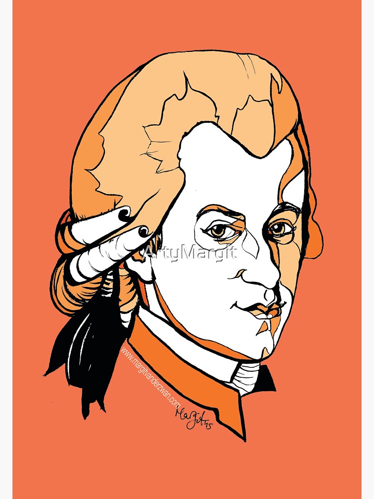 "Wolfgang Amadeus Mozart" Sticker for Sale by ArtyMargit | Redbubble