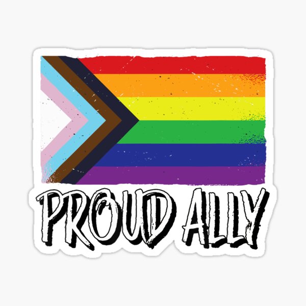 "Proud Ally _ Pride Month LGBTQ Black Pride Flag" Sticker by v1iwlrosie ...