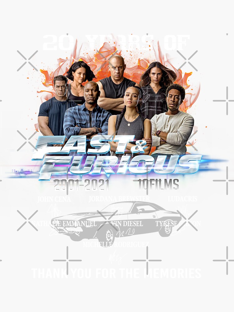 Pegatina «Fast & Furious 20 años aniversario 2001-2021 The Fast saga ...