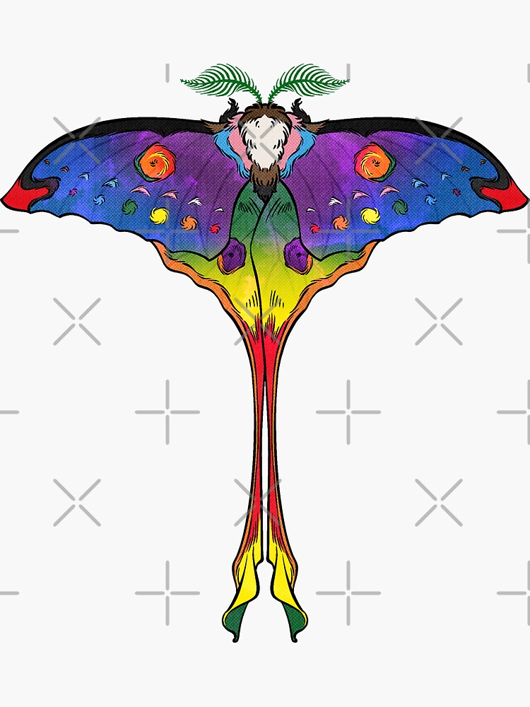 "Pride Moth: Rainbow" Sticker for Sale by EvaraHargreaves | Redbubble