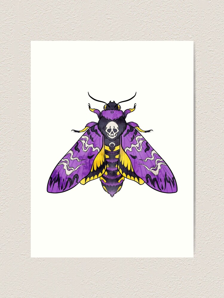 "Pride Moth: Non Binary" Art Print for Sale by EvaraHargreaves | Redbubble
