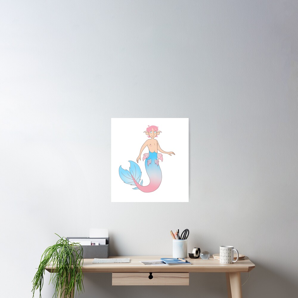 "Trans Pride Mermaid" Poster for Sale by quidditchchick | Redbubble