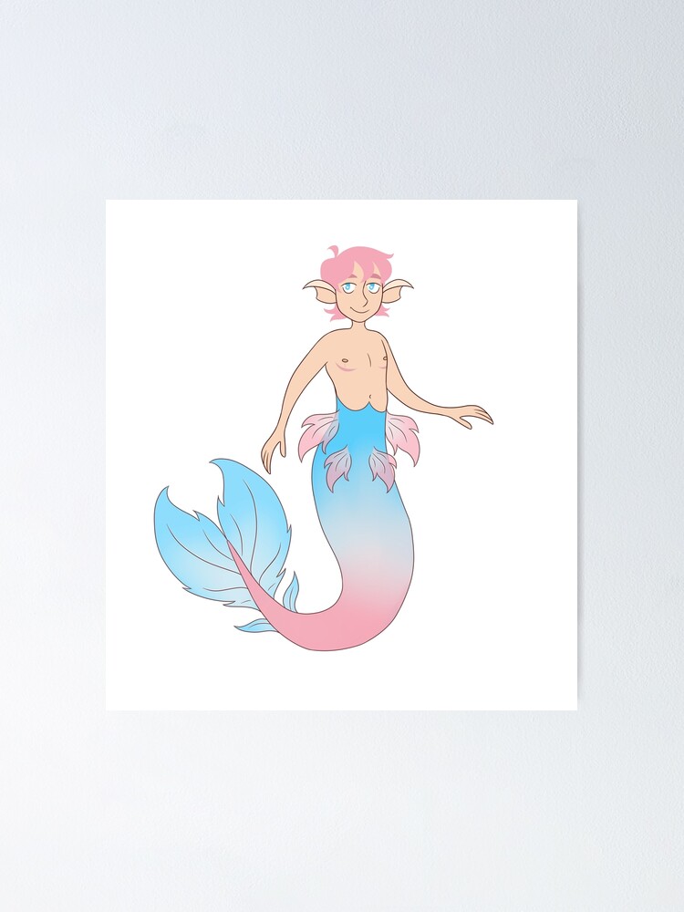 "Trans Pride Mermaid" Poster for Sale by quidditchchick | Redbubble