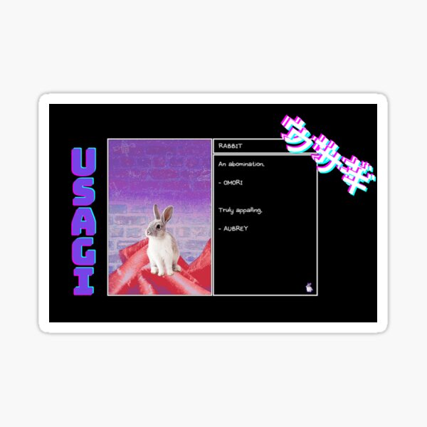 "Omori: RABBIT? usagi" Sticker by gibbianne | Redbubble