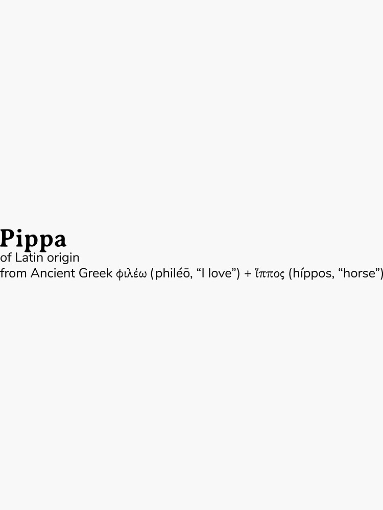 "Pippa name etymology" Sticker for Sale by YourNameStory | Redbubble