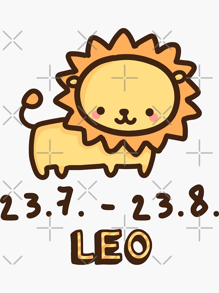 "Kawaii Sternzeichen Löwe Gelber süßer Löwe lächelnd" Sticker von ...
