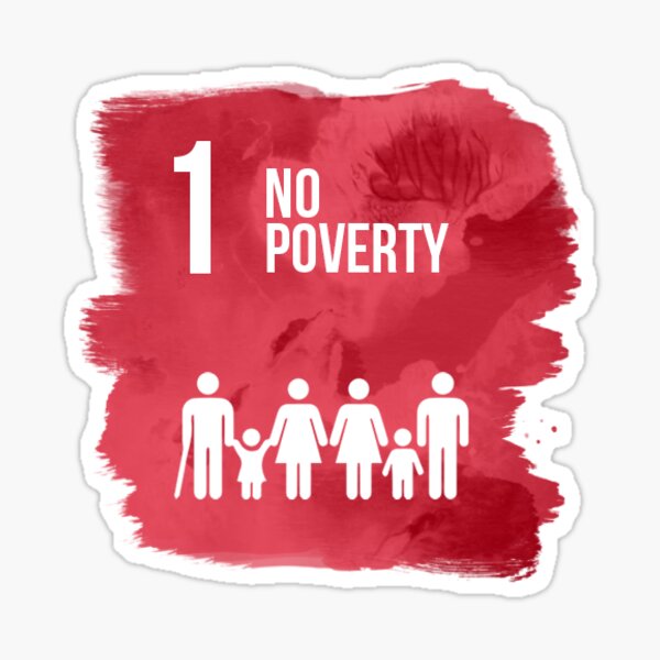 "SDG 1 STICKER" Sticker for Sale by Mitowski | Redbubble