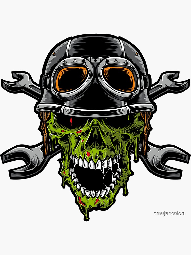 "zombie biker" Sticker for Sale by smujansolom | Redbubble