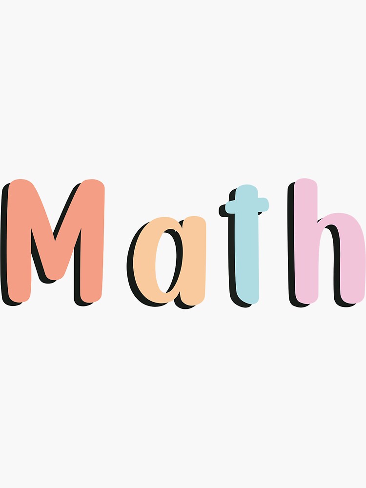 "Math pastel rainbow subject label" Sticker for Sale by Sherilynellen ...