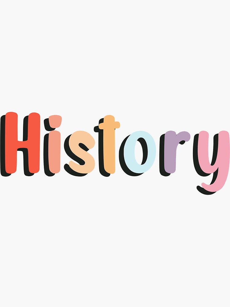 "History pastel rainbow subject label" Sticker for Sale by ...