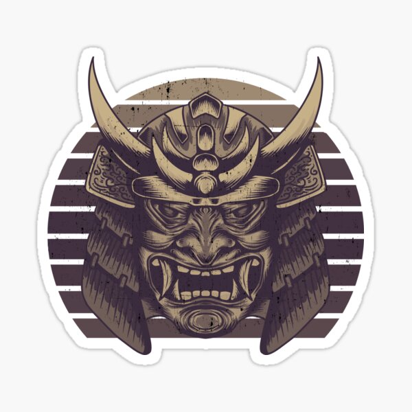 "Vintage Samurai Mask" Sticker for Sale by Zylegion | Redbubble