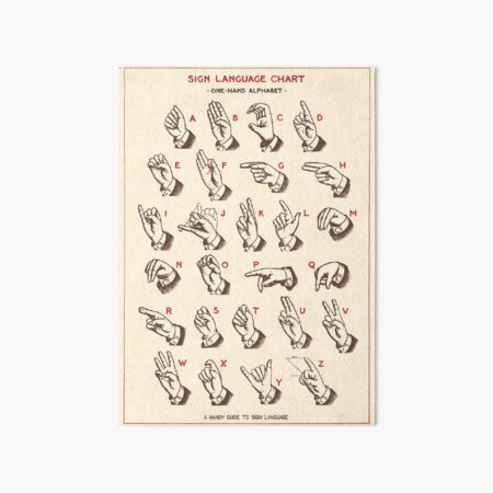 "Vintage Sign Language Alphabet" Art Board Print by sabinefinkeL ...