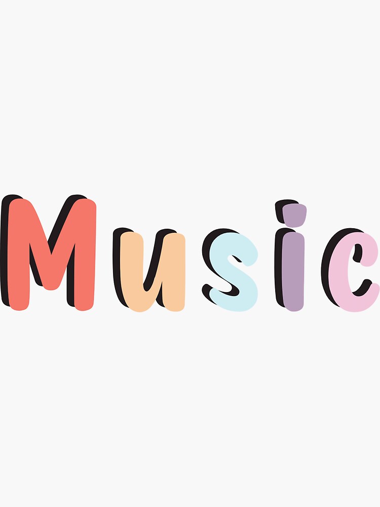 "Music pastel rainbow subject label" Sticker for Sale by Sherilynellen ...
