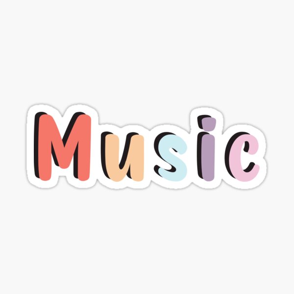 "Music pastel rainbow subject label" Sticker for Sale by Sherilynellen ...