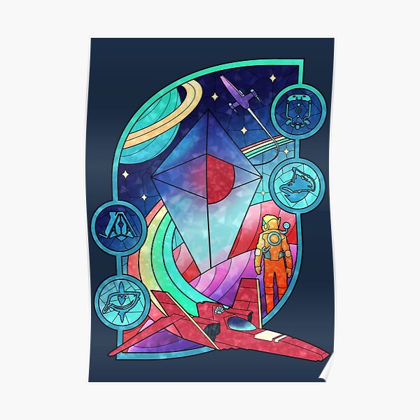 "Nms Glass - New worlds" Poster for Sale by VixPeculiar | Redbubble