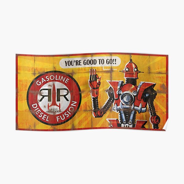 "Red Rocket Sign" Poster for Sale by thebcarts | Redbubble