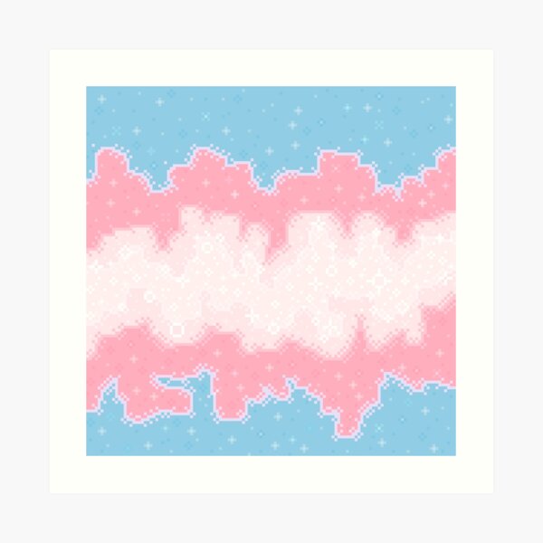 "Trans Pride Flag Galaxy" Art Print for Sale by sp8cebit | Redbubble