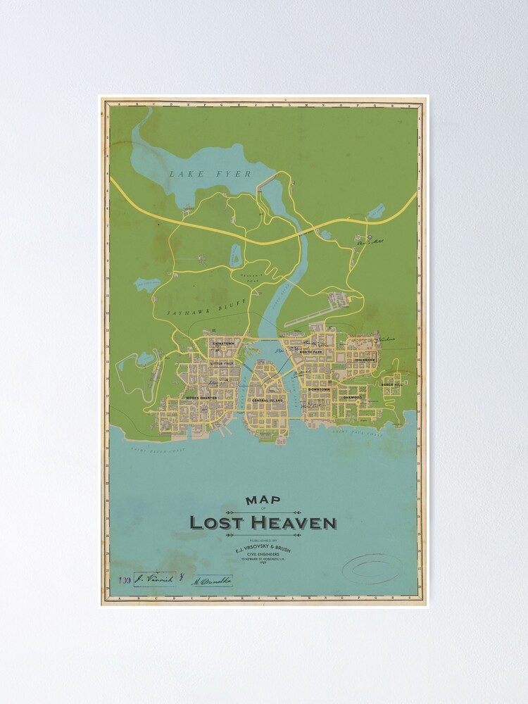 "Mafia Map "Lost Heaven"" Posterundefined by Raildur | Redbubble