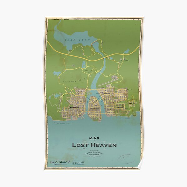"Mafia Map "Lost Heaven"" Posterundefined by Raildur | Redbubble