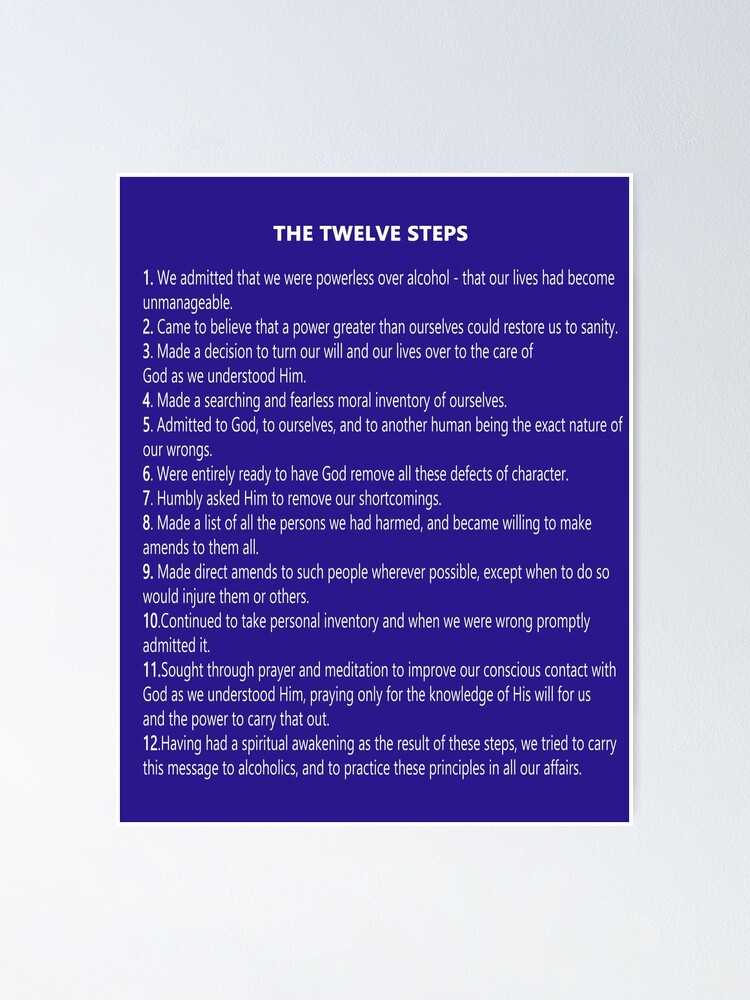 " The 12 Steps" Poster for Sale by Delights | Redbubble