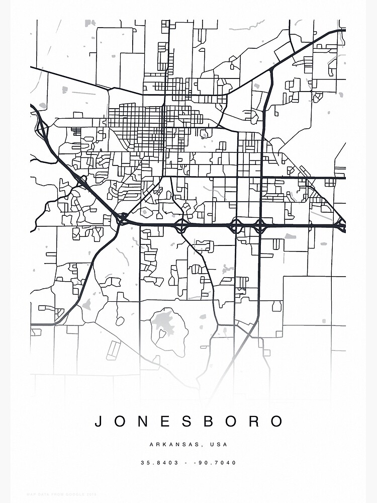 "Jonesboro, Arkansas USA Map Poster" Poster for Sale by TheZenSprout ...