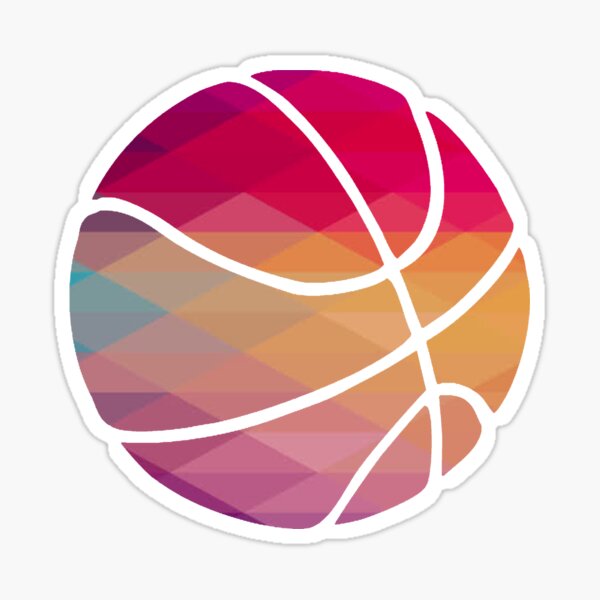 "Geometric Basketball Shape Low Poly Basketball Gift" Sticker for Sale ...