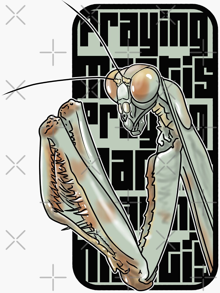 "Praying Mantis" Sticker by PopZarts | Redbubble