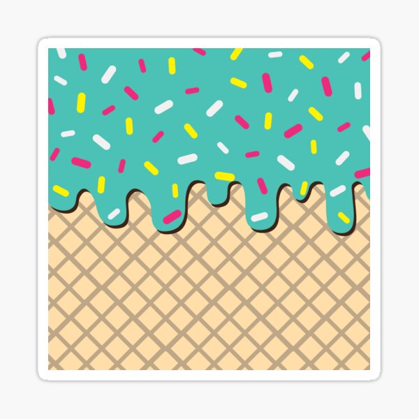 "Turquoise Ice Cream Dripping Pattern" Sticker for Sale by miraclemaker ...