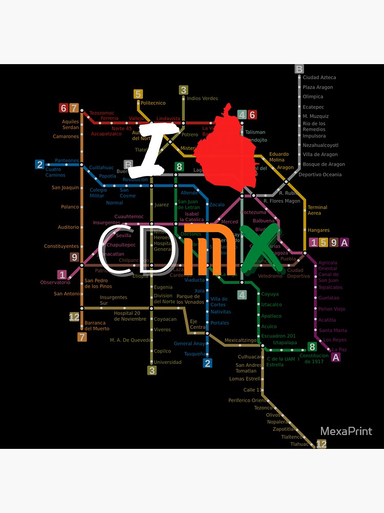 "I Love CDMX - Metro edition" Sticker for Sale by MexaPrint | Redbubble
