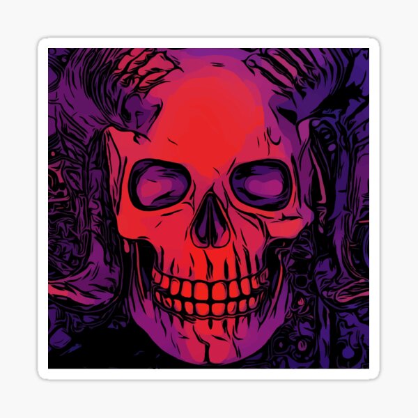 " halloween scary purple skull" Sticker for Sale by Menddyy | Redbubble
