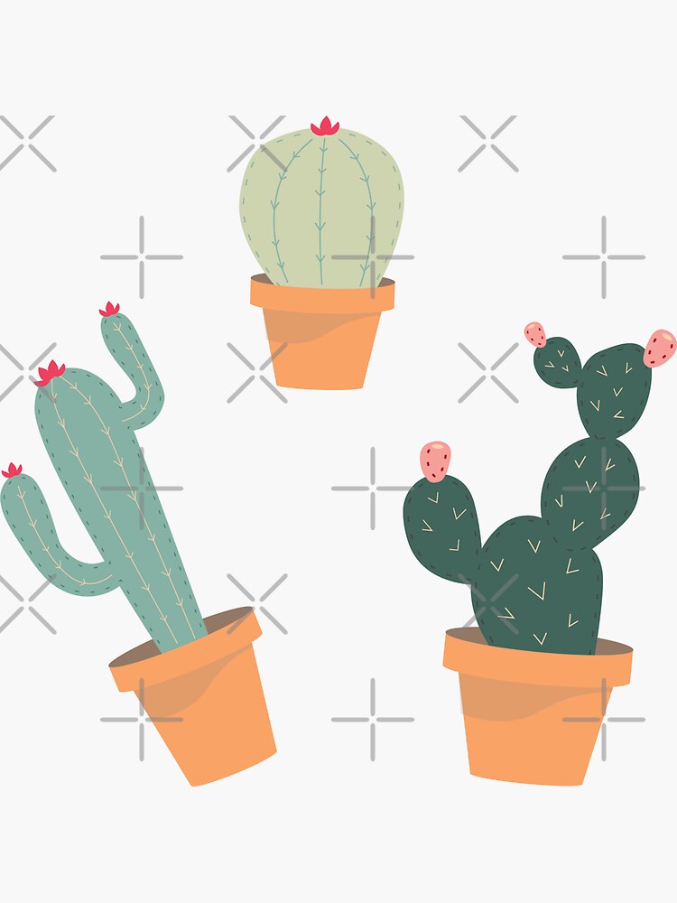 "Cactus & Nopal Vintage Pastel" Sticker for Sale by RedRubi | Redbubble