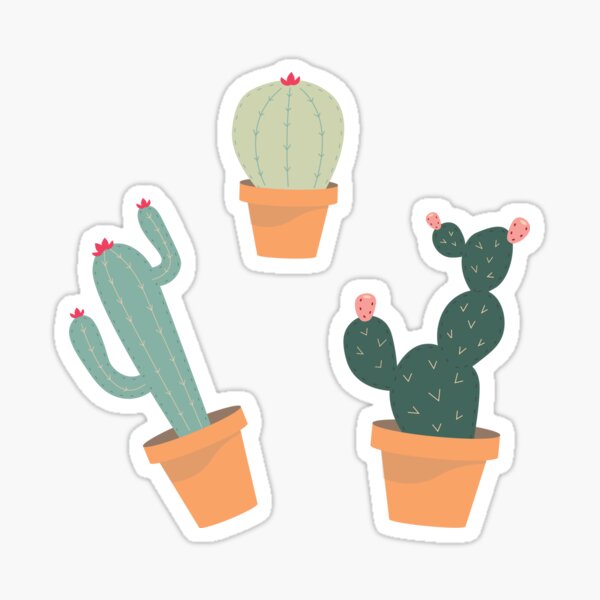 "Cactus & Nopal Vintage Pastel" Sticker for Sale by RedRubi | Redbubble