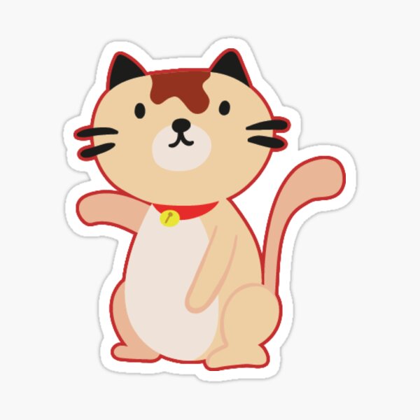 "Hello cat with smiling " Sticker for Sale by Kareena44 | Redbubble