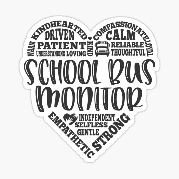 "School bus monitor, schoolbus monitor" Sticker for Sale by ...