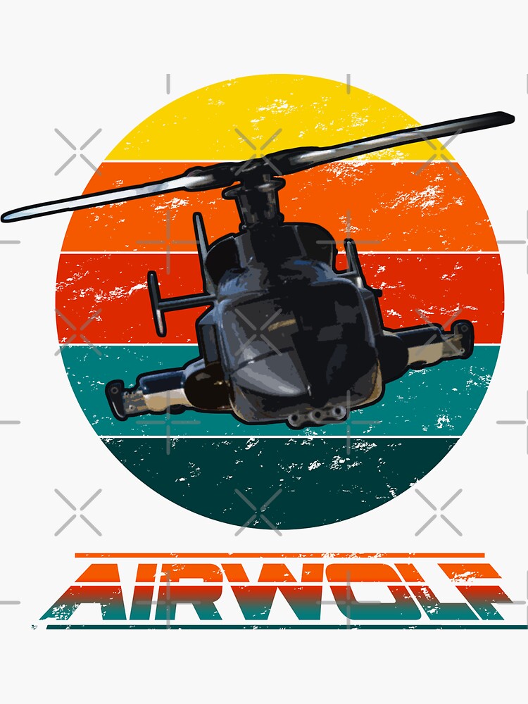 "Airwolf Sunset 1980s Retro Classic" Sticker for Sale by Ravensclaw3 ...
