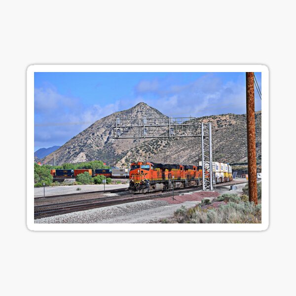 "BNSF # 7783 at Cajon Pass" Sticker by RandyDyer | Redbubble