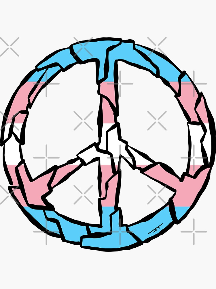 "peace symbol (trans version)" Sticker by baldartist80 | Redbubble
