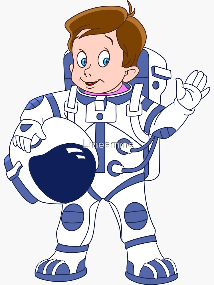"Space boy ,cartoon spaceman" Sticker for Sale by Lineemme | Redbubble