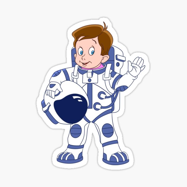 "Space boy ,cartoon spaceman" Sticker for Sale by Lineemme | Redbubble