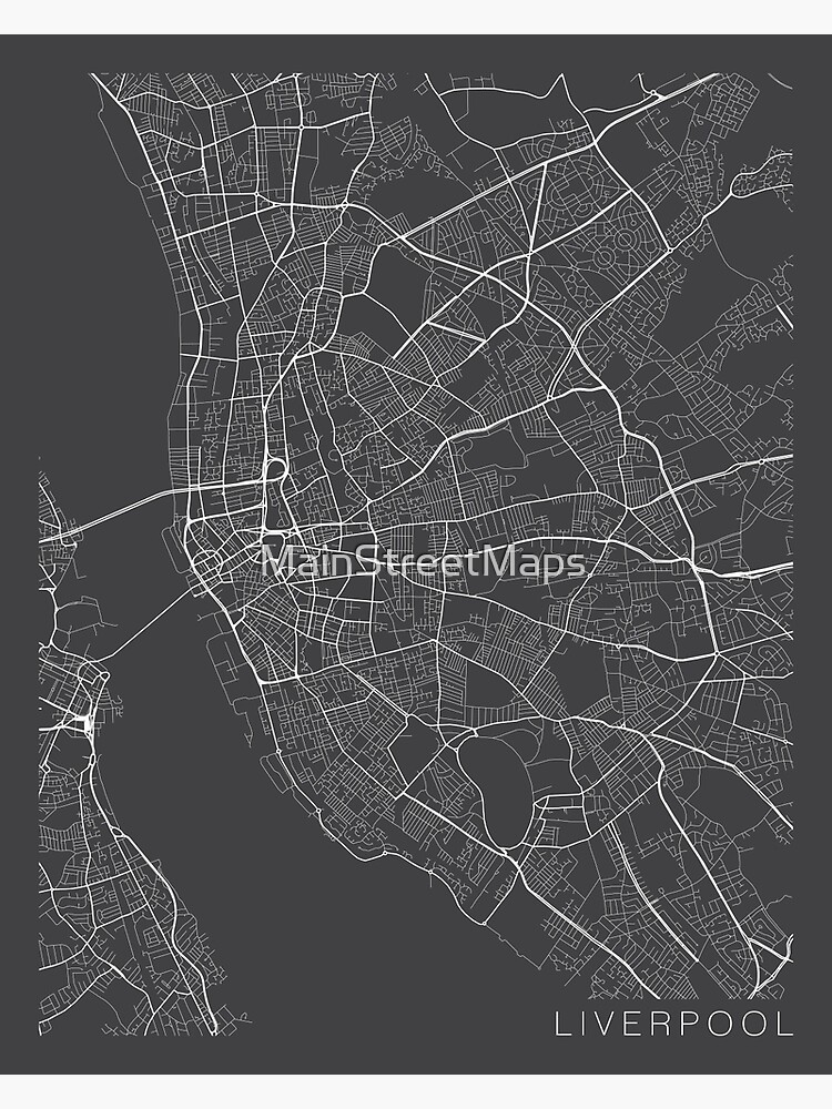 "Liverpool Map, England - Gray" Poster for Sale by MainStreetMaps ...