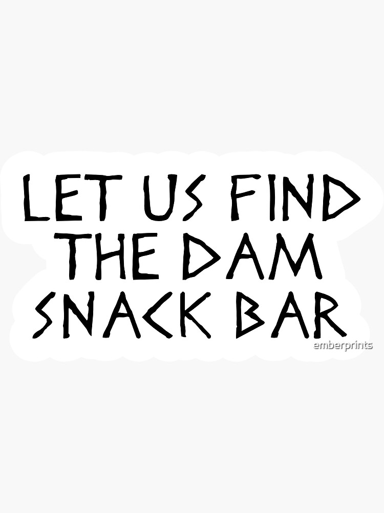 "Dam snack bar Percy Jackson" Sticker for Sale by emberprints | Redbubble