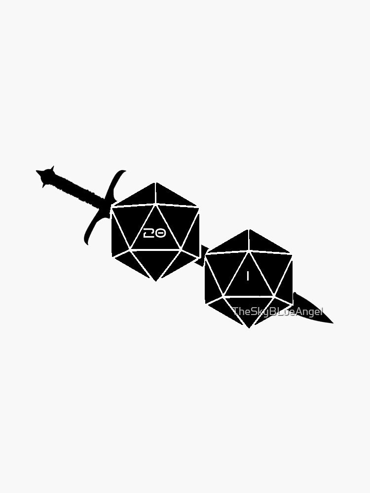 "Dungeons And Dragons: The Dice And Sword" Sticker for Sale by ...
