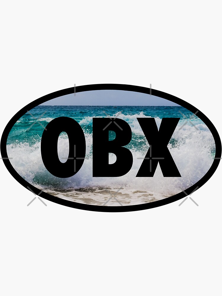 "OBX: Outer Banks North Carolina, NC Oval " Sticker by GhostLonging ...