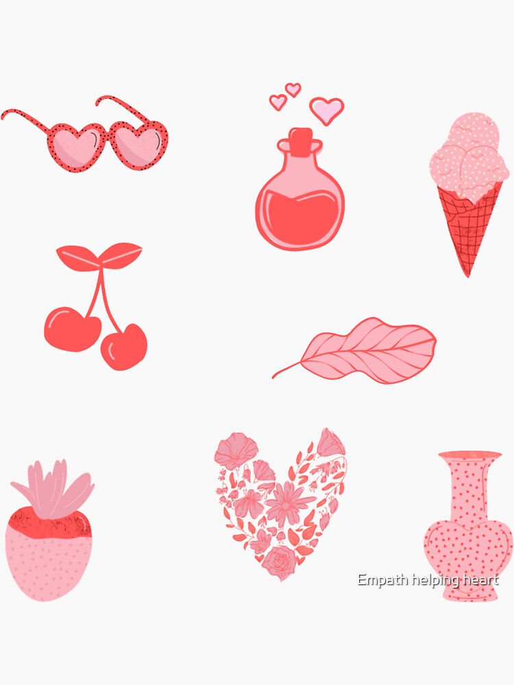 "RED THEME STICKER PACK" Sticker for Sale by Mansi-Dubey | Redbubble