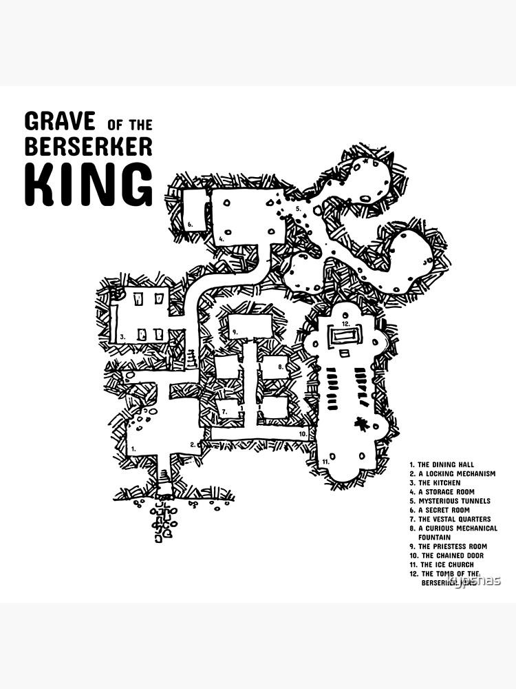 Grave of the Berserker King | Dungeon map Premium Matte Vertical Poster ...
